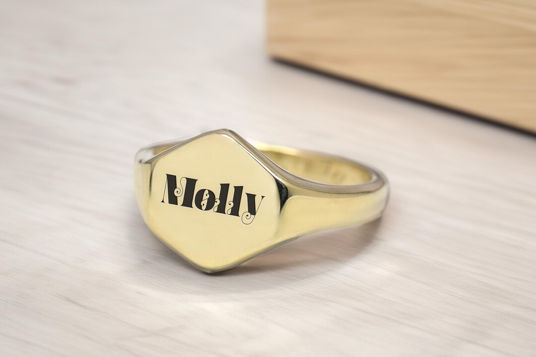 Engraved Name Signet Ring · Personalized Ring · Unisex Ring · Custom ...