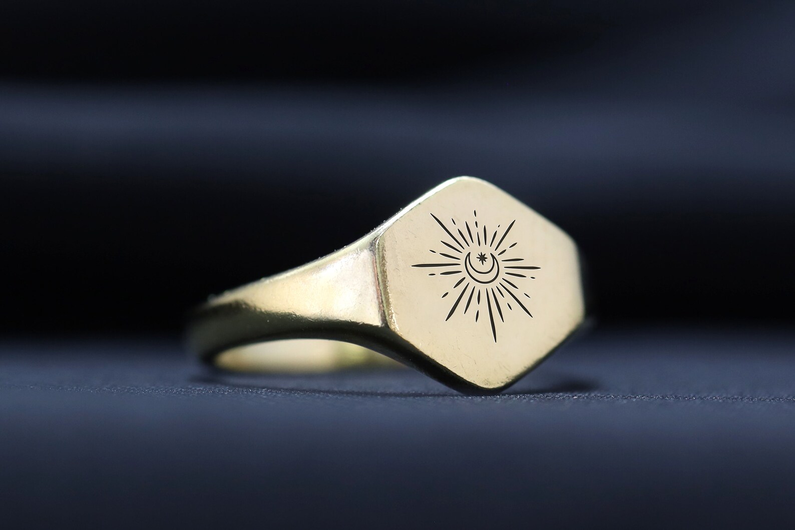 Engraved Moon Ring Gothic Sun Ring Mystical Ring Hipster Ring Unisex ...