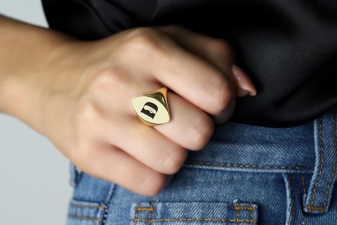 Custom Letter Signet Ring · Personalized Ring · Name Initial Ring ...