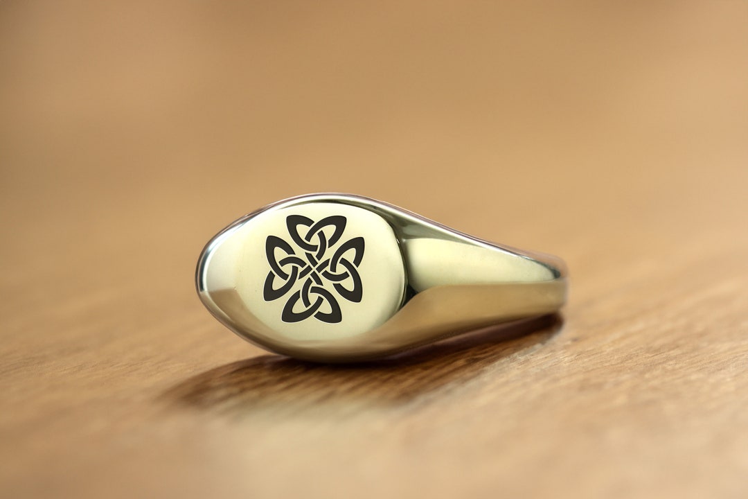 14k Gold Celtic Signet Ring · Custom Celtic Ring · Personalized Ring ...