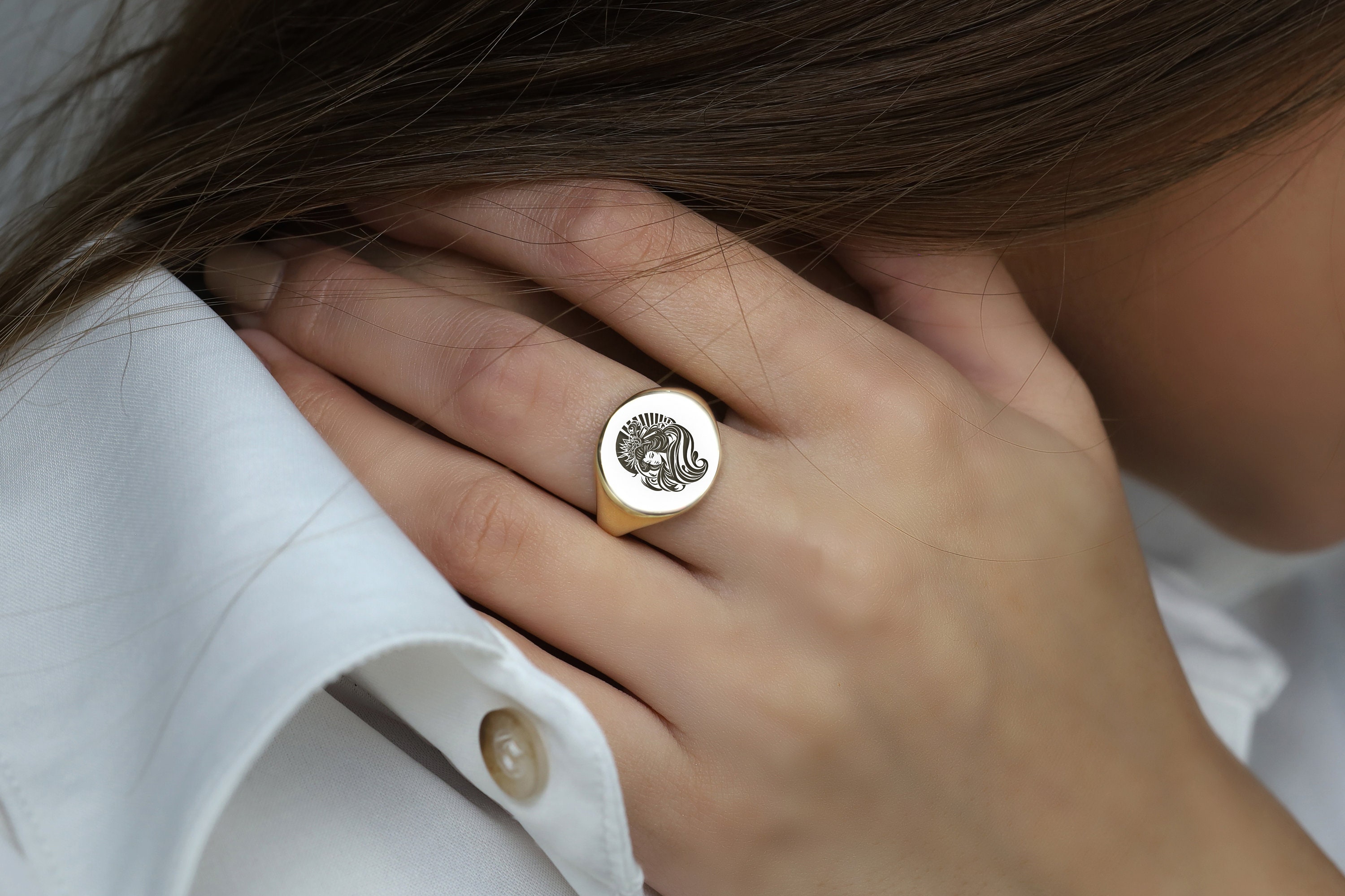 Geisha Gold Signet Ring · Japanese Cultural Ring · Japanese Jewelry ...