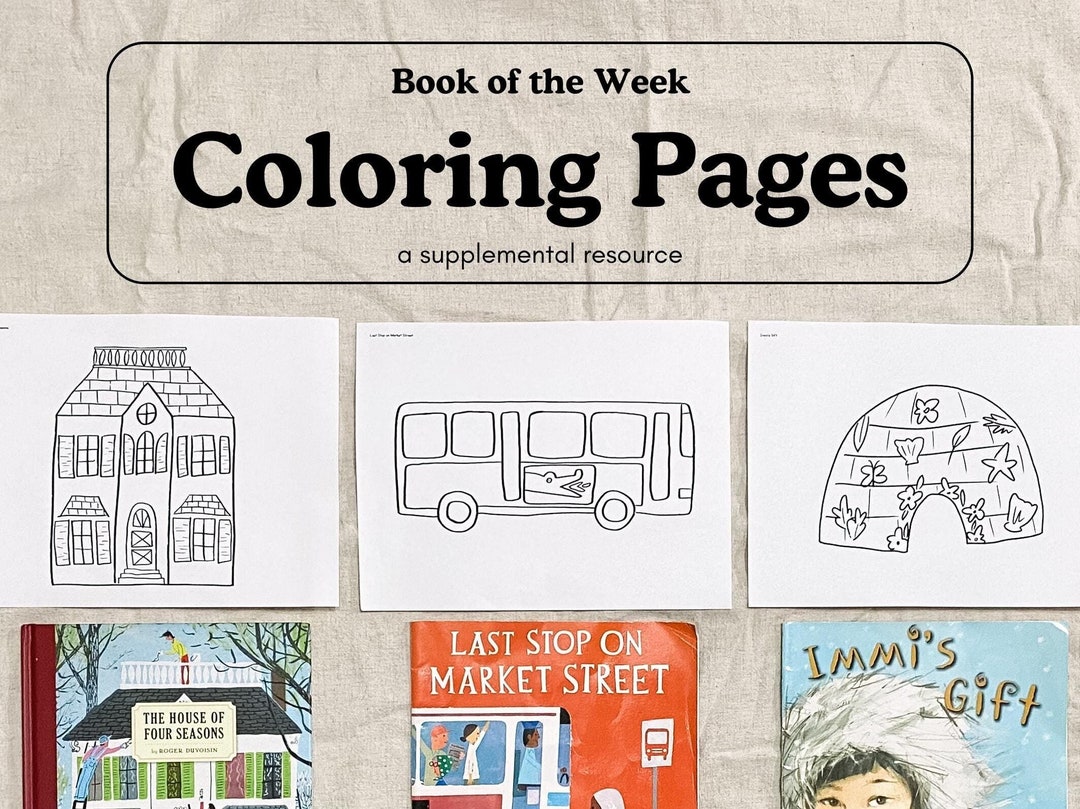 Book of the Week Coloring Pages - Etsy