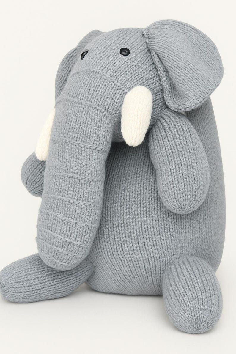 Giant Knit Elephant Pattern PDF – Super Chunky Yarn Toy (instant ...