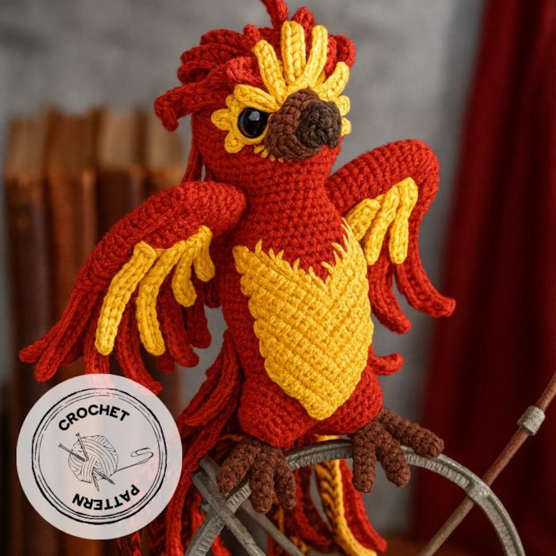 Fawkes Phoenix Crochet Pattern – Wizarding Inspired Amigurumi (PDF ...