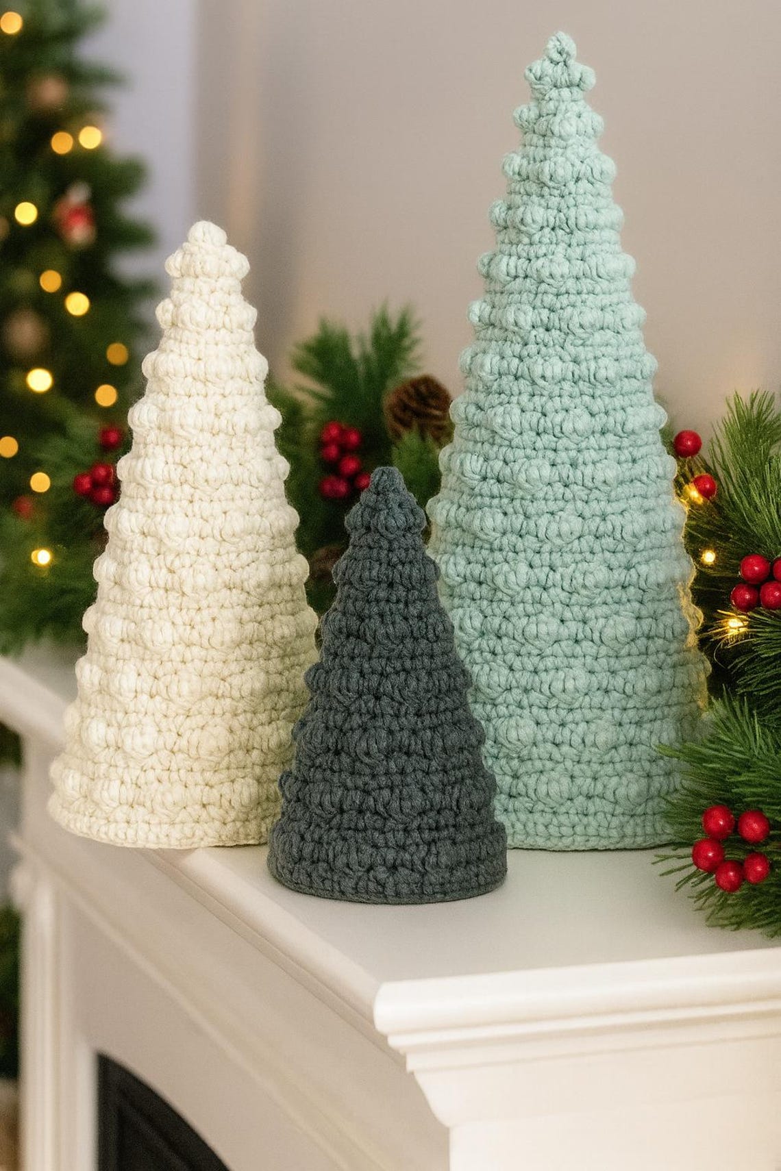 Bobble Christmas Tree Crochet Pattern: 3 Sizes, Beginner Holiday Decor ...