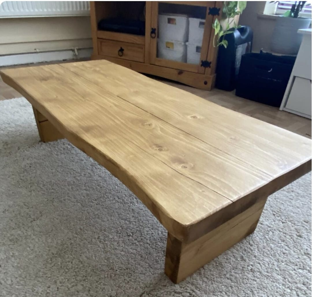 Coffee Table Rustic Waney Live Edge Farmhouse Style LOW and Standard ...
