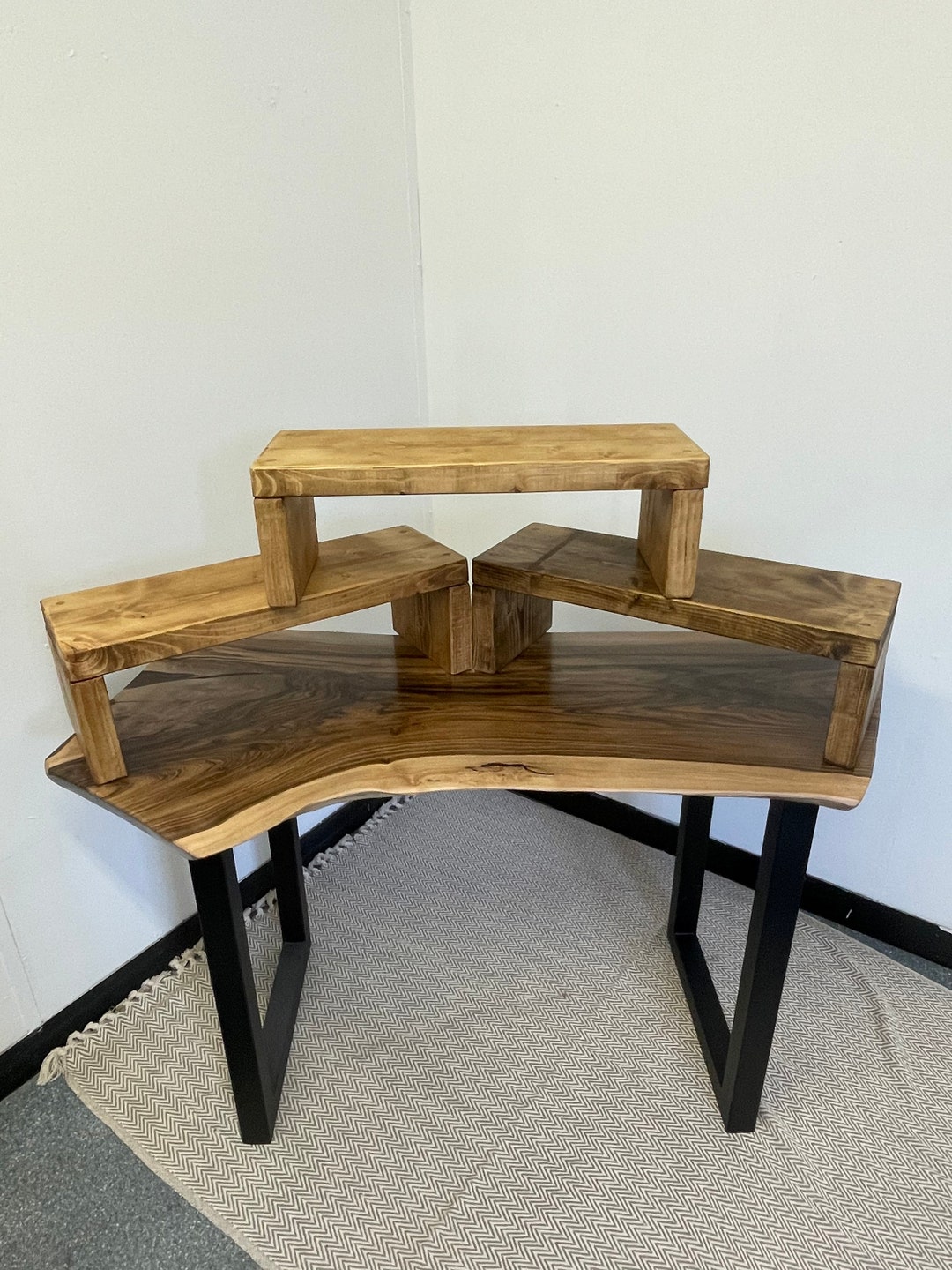 Desk Riser Monitor Stand Wooden Free Standing Shelf Dressing Table ...