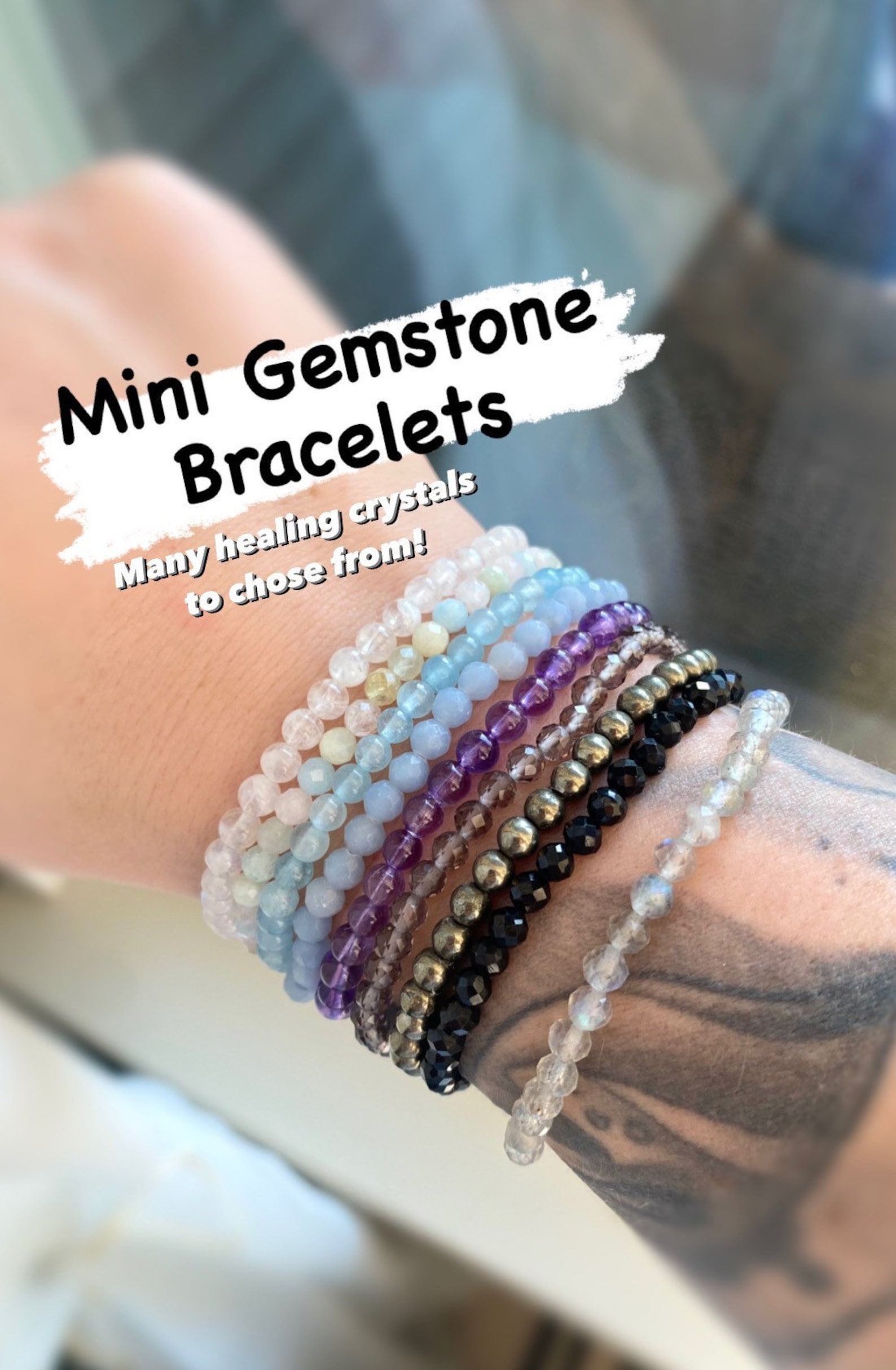 Mini Gemstone Bracelet: AAA Grade Crystal Healing Jewelry - Etsy