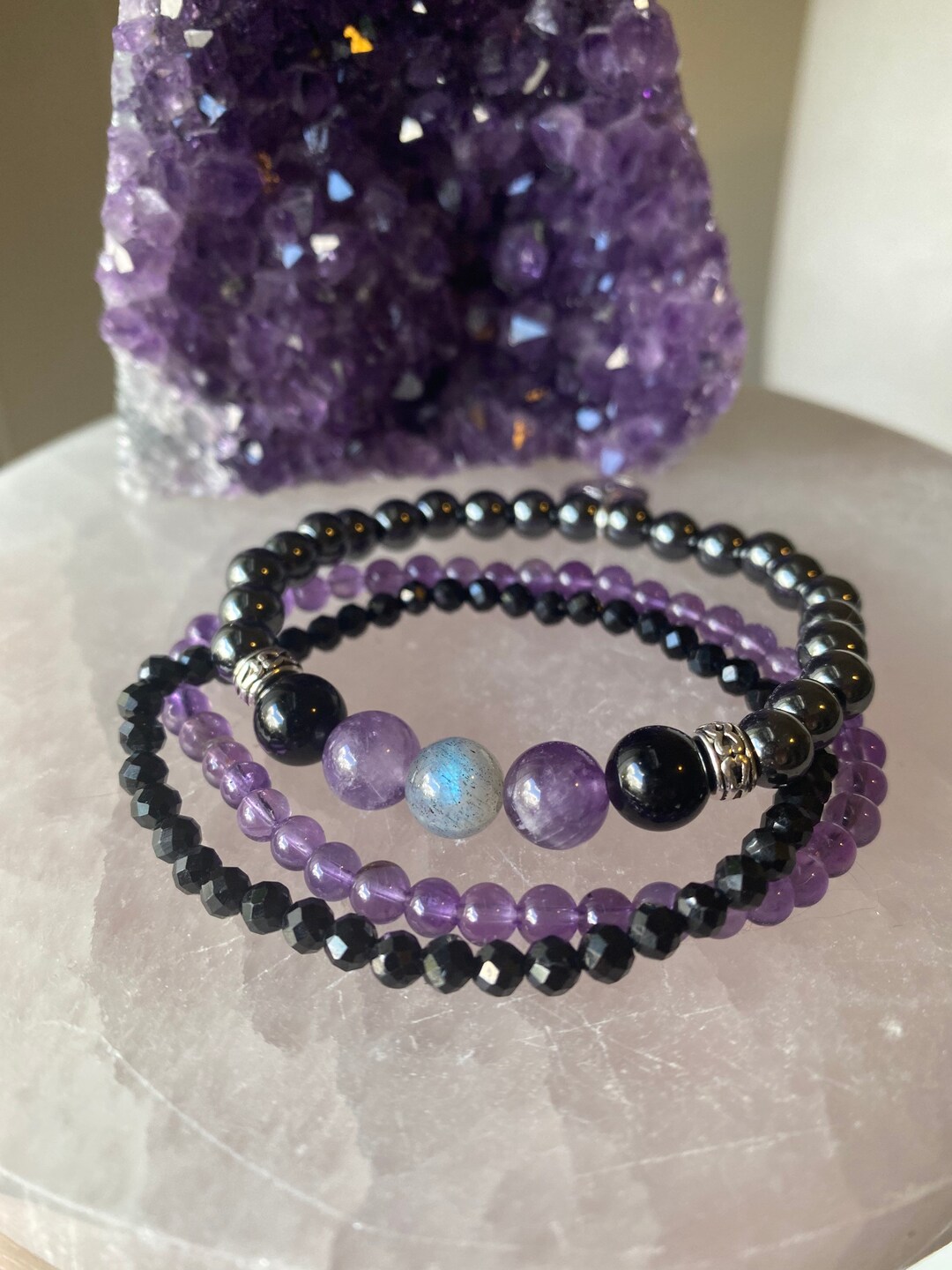 Empath Protection Bracelet. Bracelet Set. Hematite, Labradorite ...