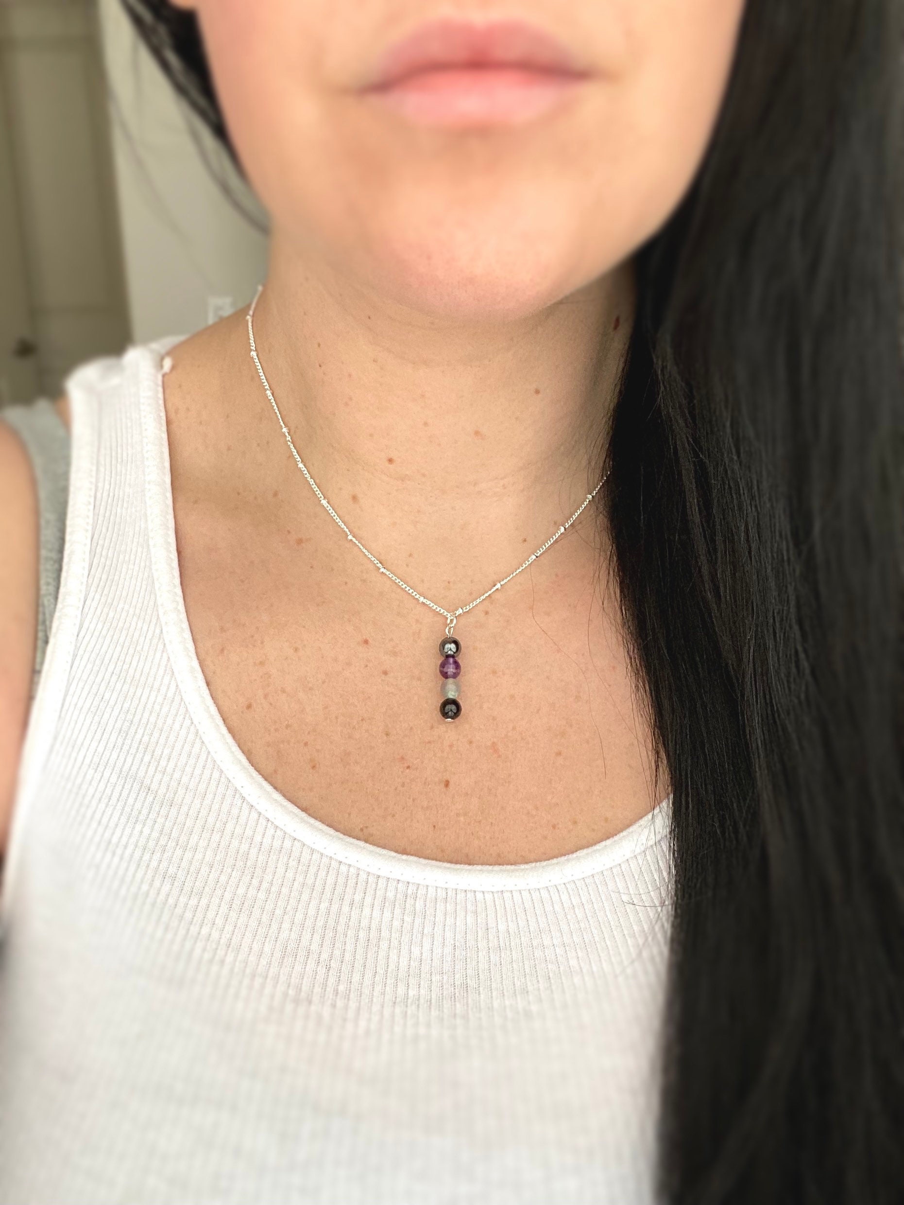 Dainty Empath Protection Necklace. Minimalist Empath Pendant. - Etsy