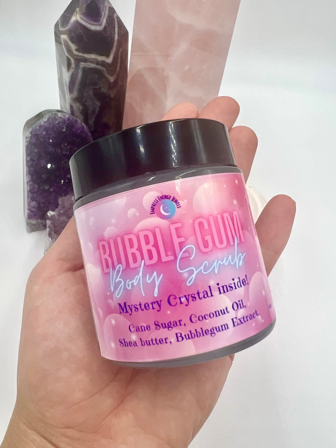 Bubble Gum Sugar Scrub With a Myster Crystal Inside Coconut Oil, Shea ...