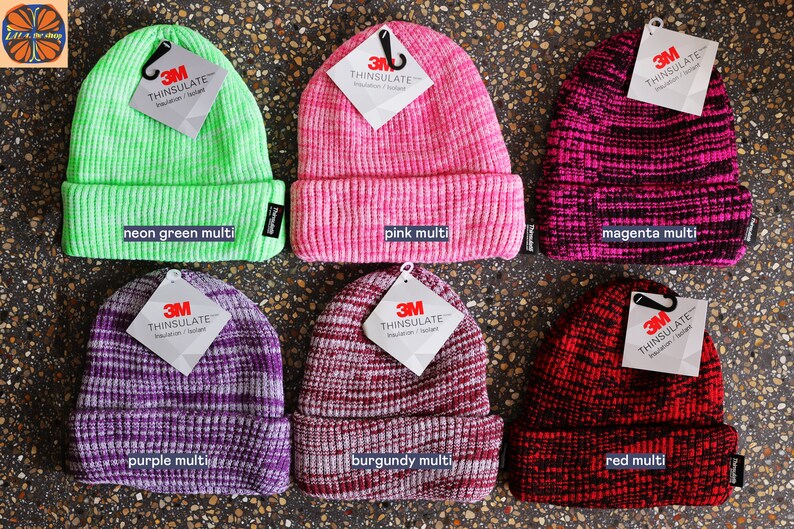 Thinsulate Fleece Lined Knit Beanie: Unisex Cuffed Winter Hat - Etsy