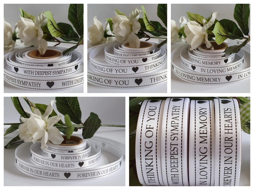 Sympathy Ribbon, in Loving Memory, With Deepest Sympathy + More 15mm X ...