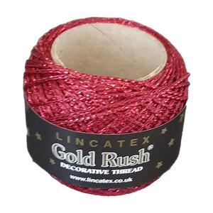 LINCATEX GOLD RUSH Metallic Decorative Thread 80 Metre Rolls 22 Colours ...