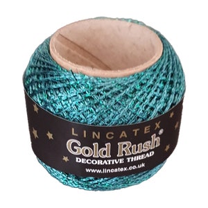 LINCATEX GOLD RUSH Metallic Decorative Thread 80 Metre Rolls 22 Colours ...