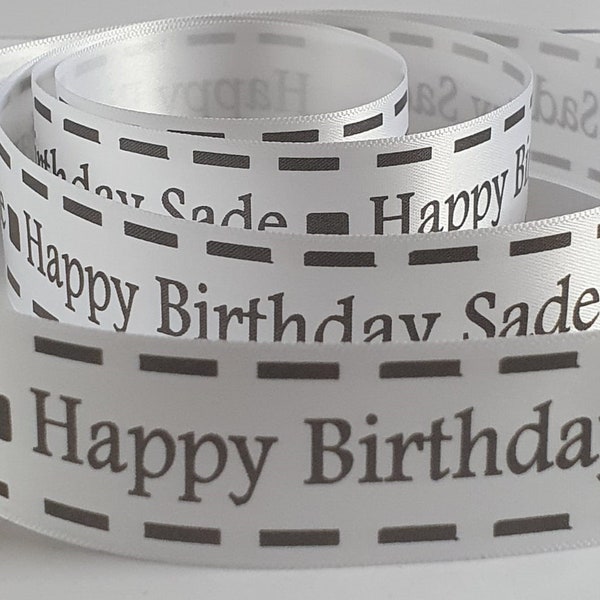 Personalised Happy Birthday Ribbon - Etsy UK