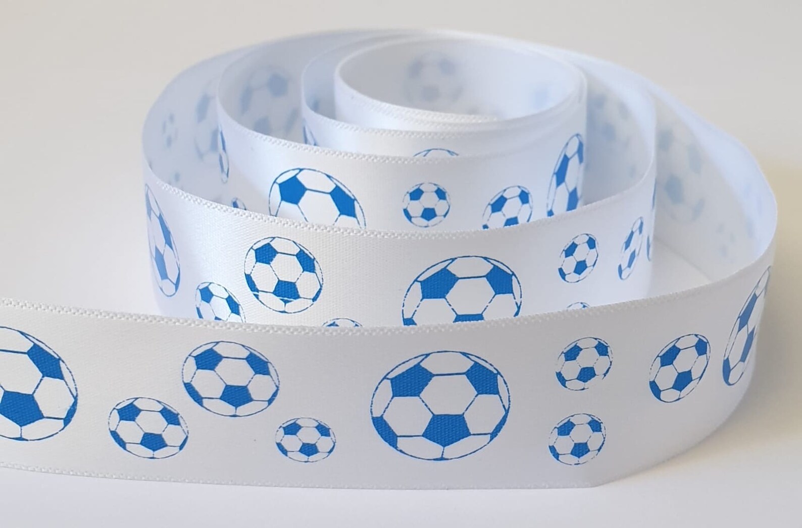 Football Ribbon 25mm Various coloured footballs available | Etsy