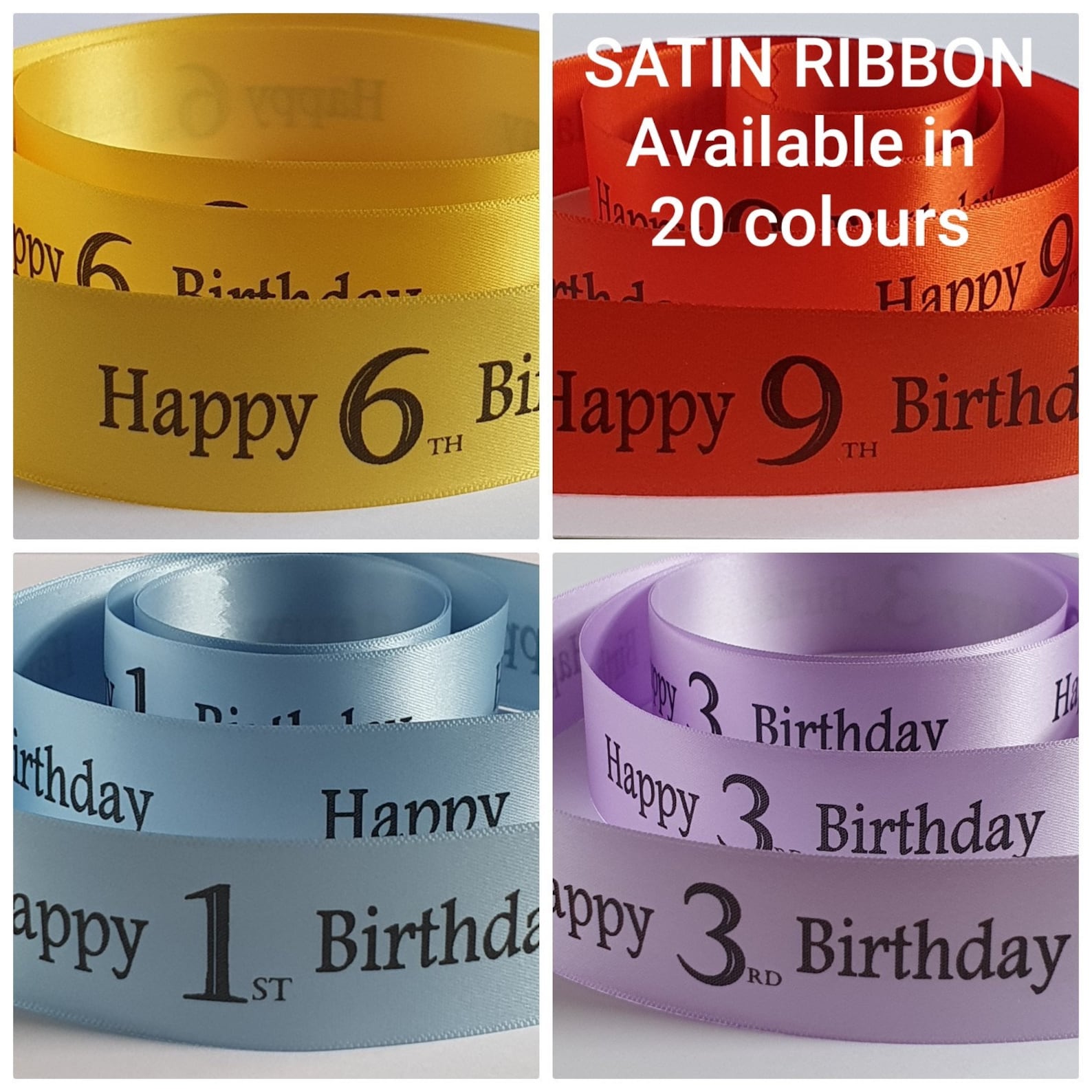 Birthday Age Ribbon 1st 10th 25mm X 1 Metre - Etsy UK