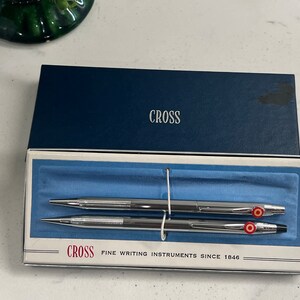 CROSS Target Logo Pen & Pencil Set Classic Century Chrome Vintage - Etsy