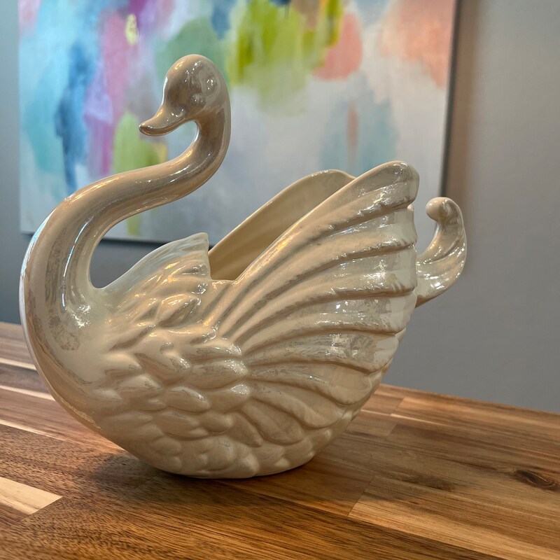 Ceramic Swan Planter - Etsy