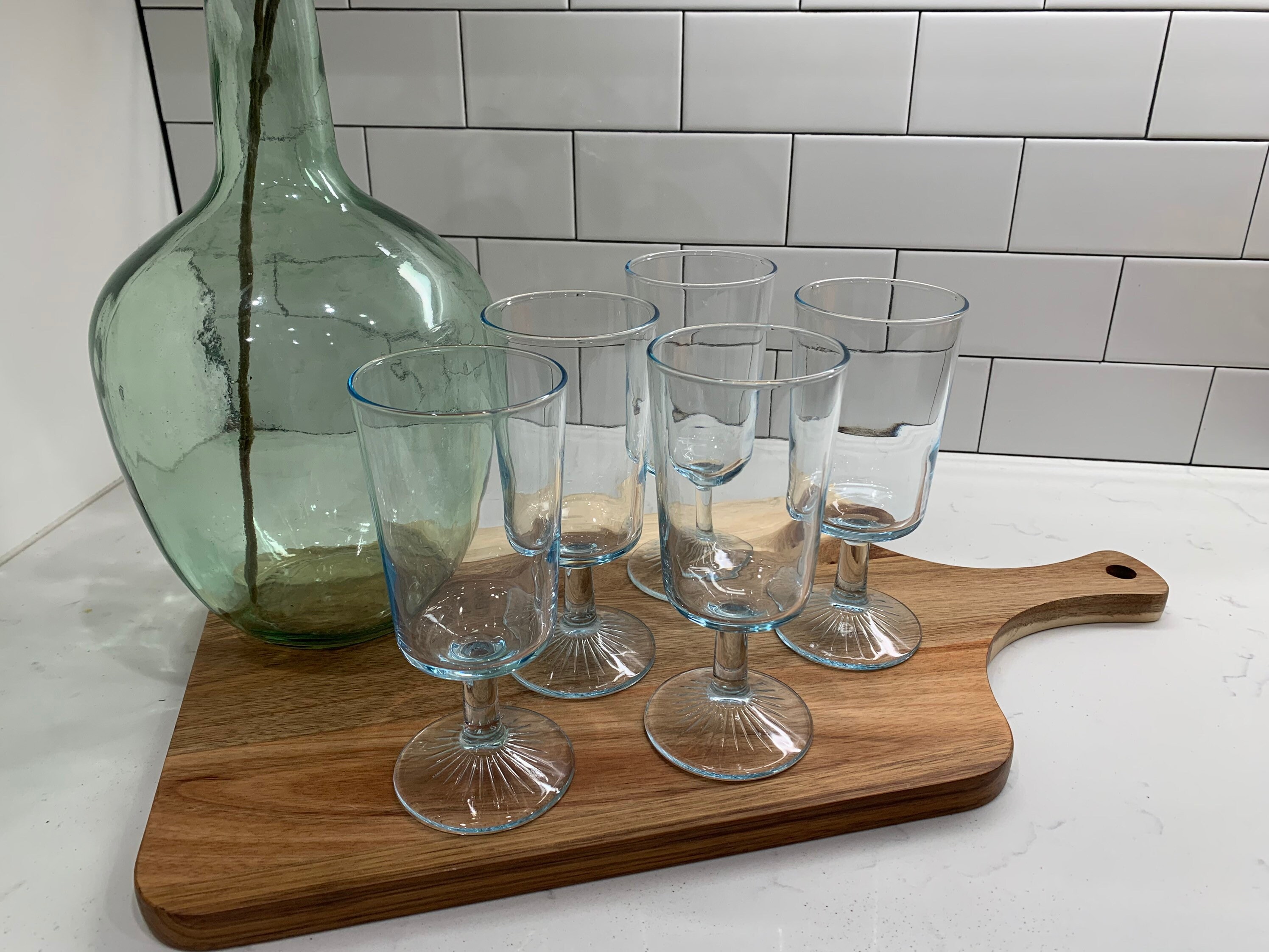 Vintage Sapphire Blue Stemware Duz Detergent Glasses Mid - Etsy