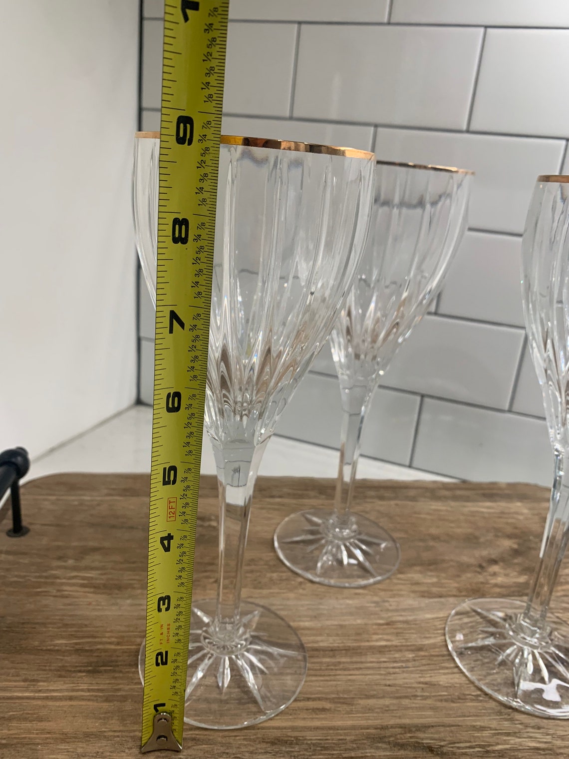 Mikasa Crystal Golden Tiara Water Goblets - Etsy