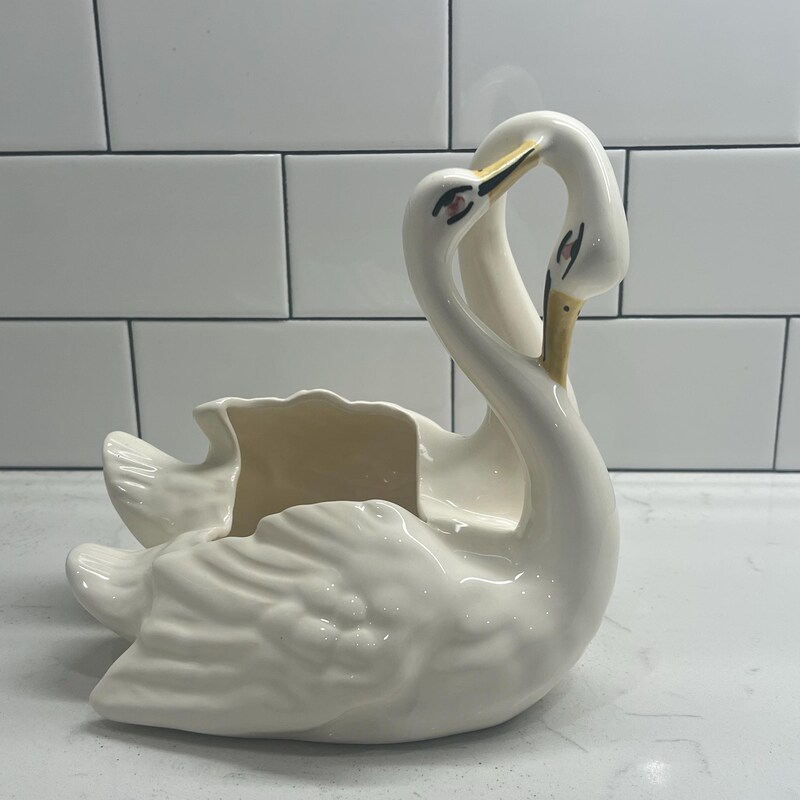 Double Swan Ceramic Decor - Etsy