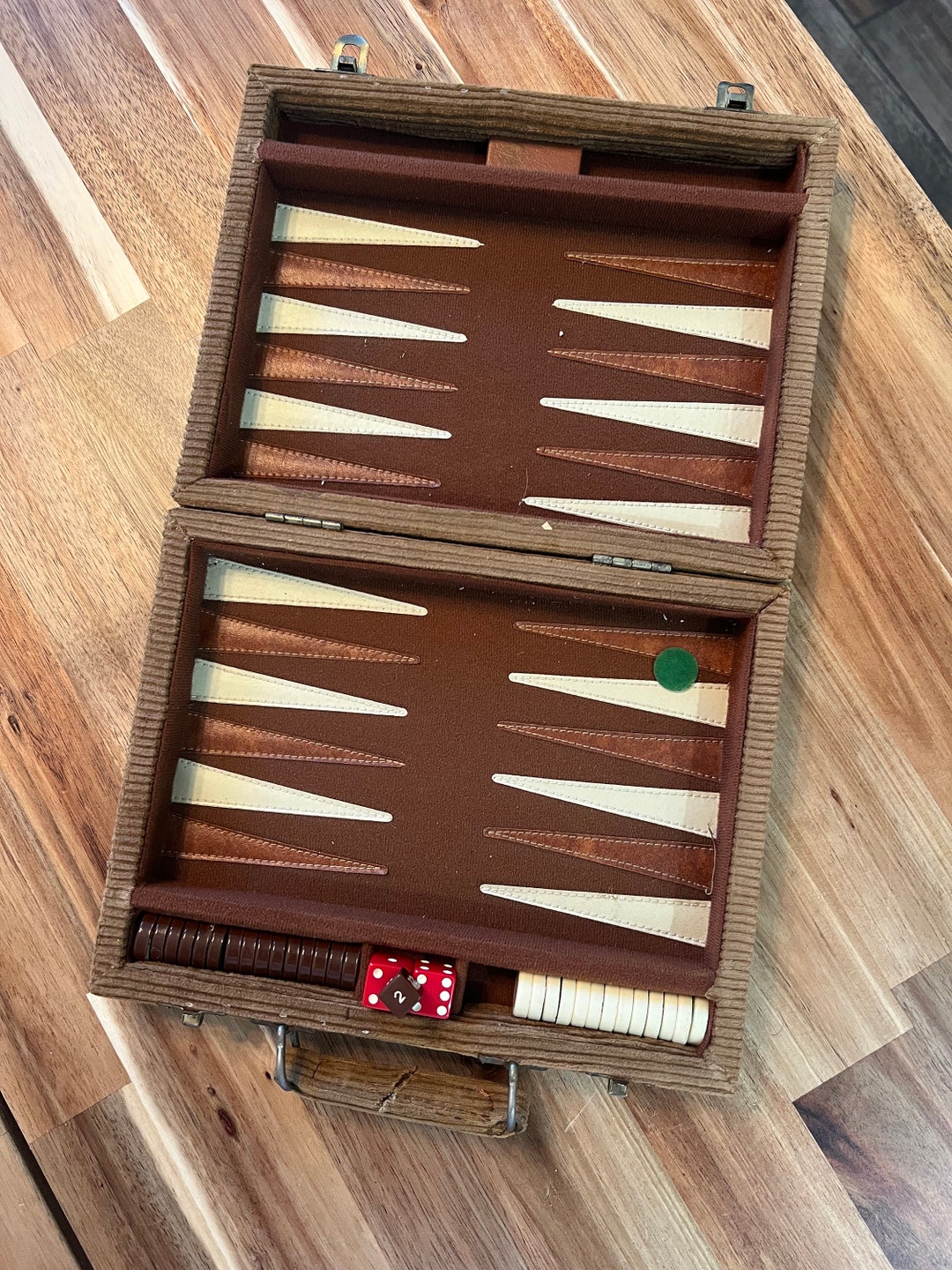 Vintage Backgammon Game in a Tan Courdroy Case Small Games to Go - Etsy UK