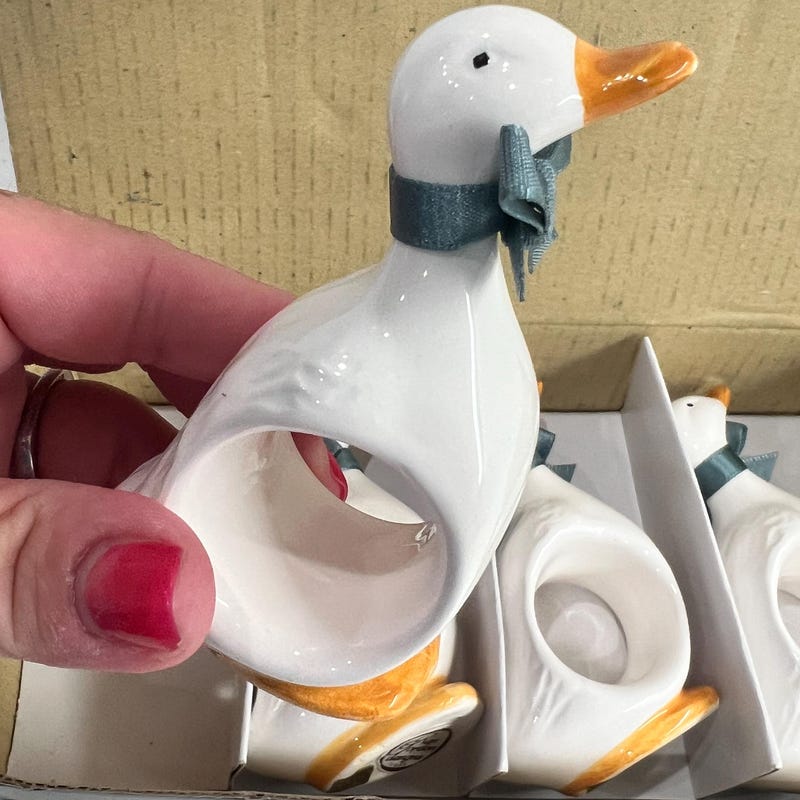 Ceramic Goose Napkin Ring - Etsy