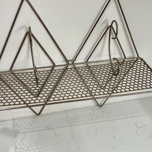 Atomic Gold Metal Diamond Shaped Mid Century Wall Shelf Metal Wall ...