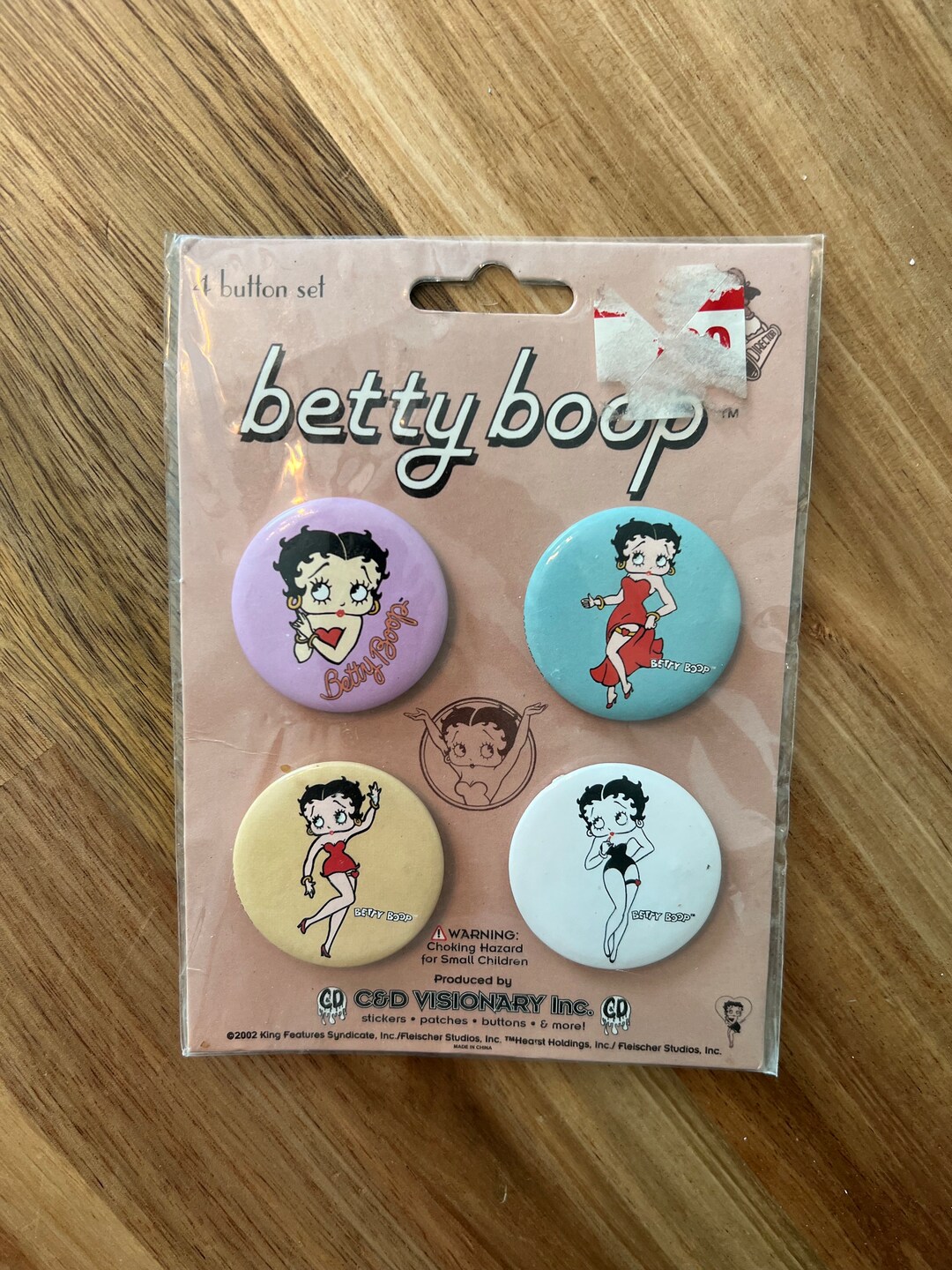New Sealed Betty Boop Buttons Pin Backs Set Licensed Set of 4 - Etsy