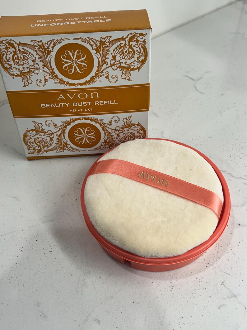Avon Beauty Dust Powder W/puff Unforgetable 6oz New Refill Vintage ...