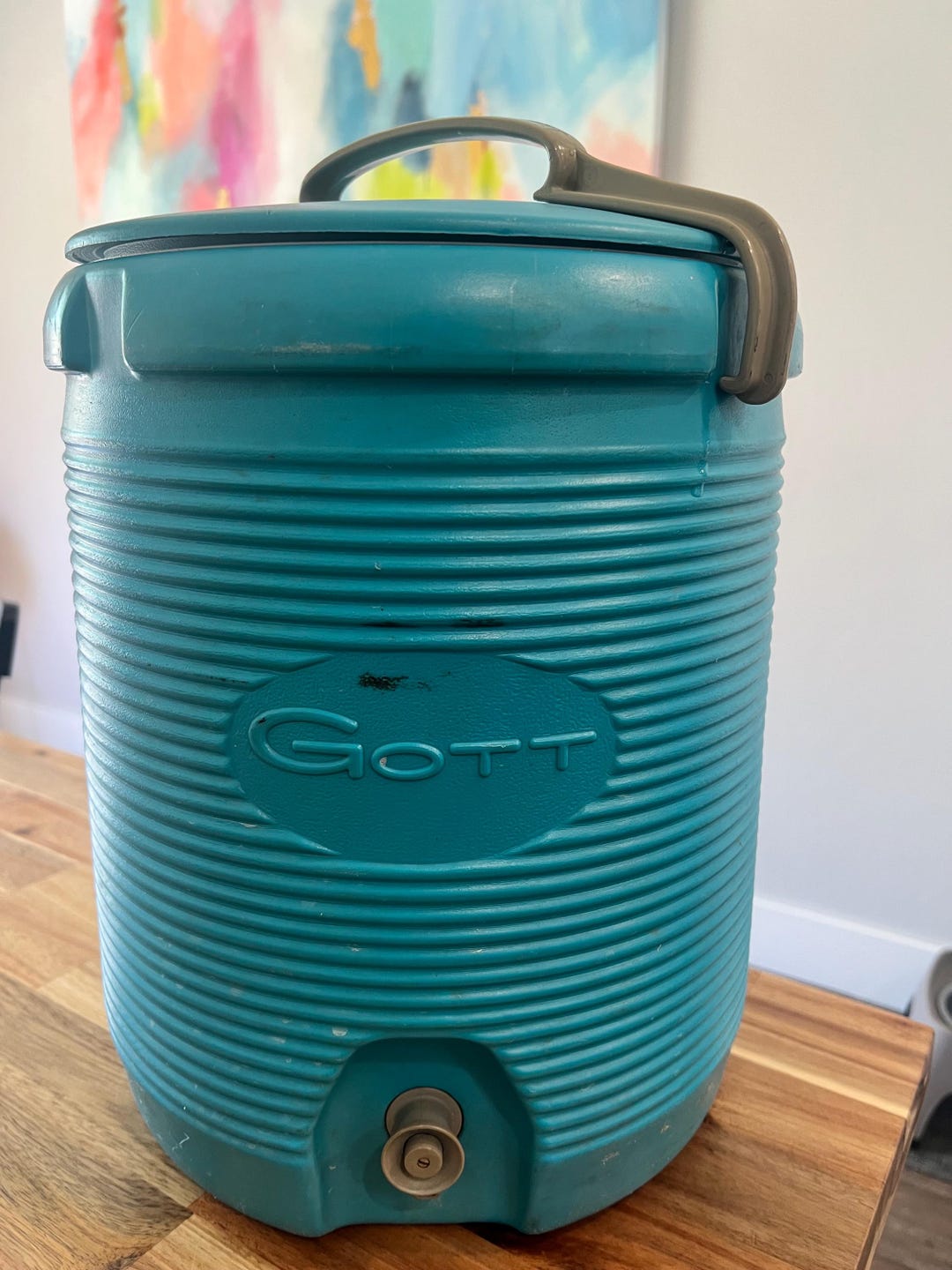 Gott Vintage Teal Blue 3 Gallon Water Cooler Jug Handle With Spout - Etsy