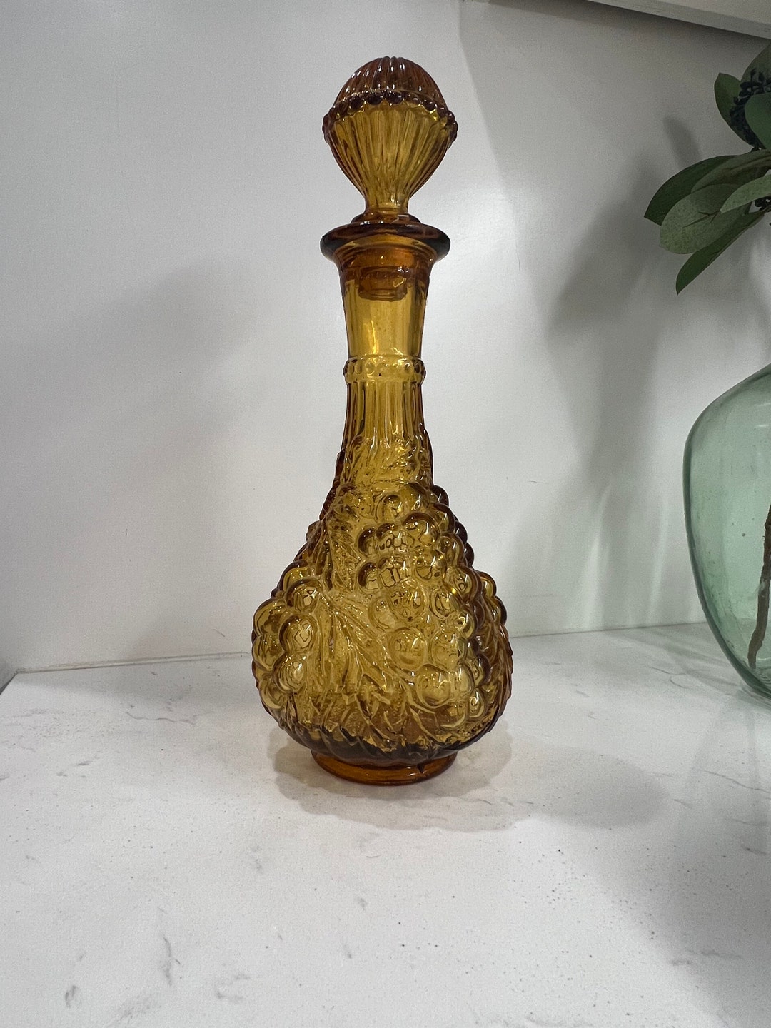 CHOICE Vintage Decanter Imperial Glass Pattern 473 Niagara Grape Green ...