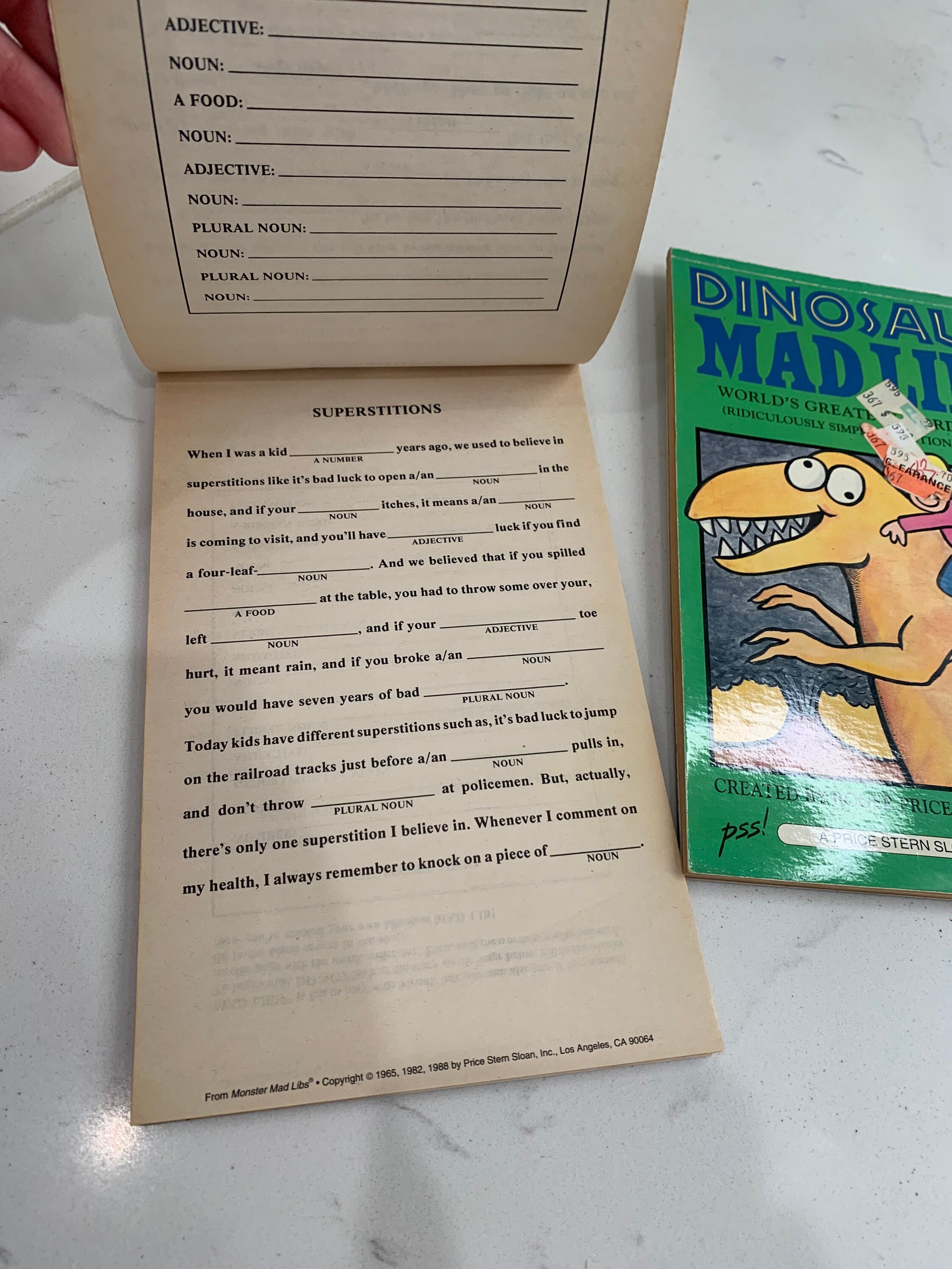 Vintage Deadstock 1980s Blank Mad Libs Monster Mad Libs | Etsy