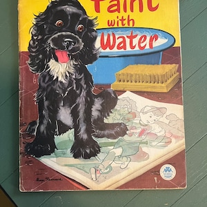 Vintage Paint With Water Kids Puppy Dog Book - Etsy