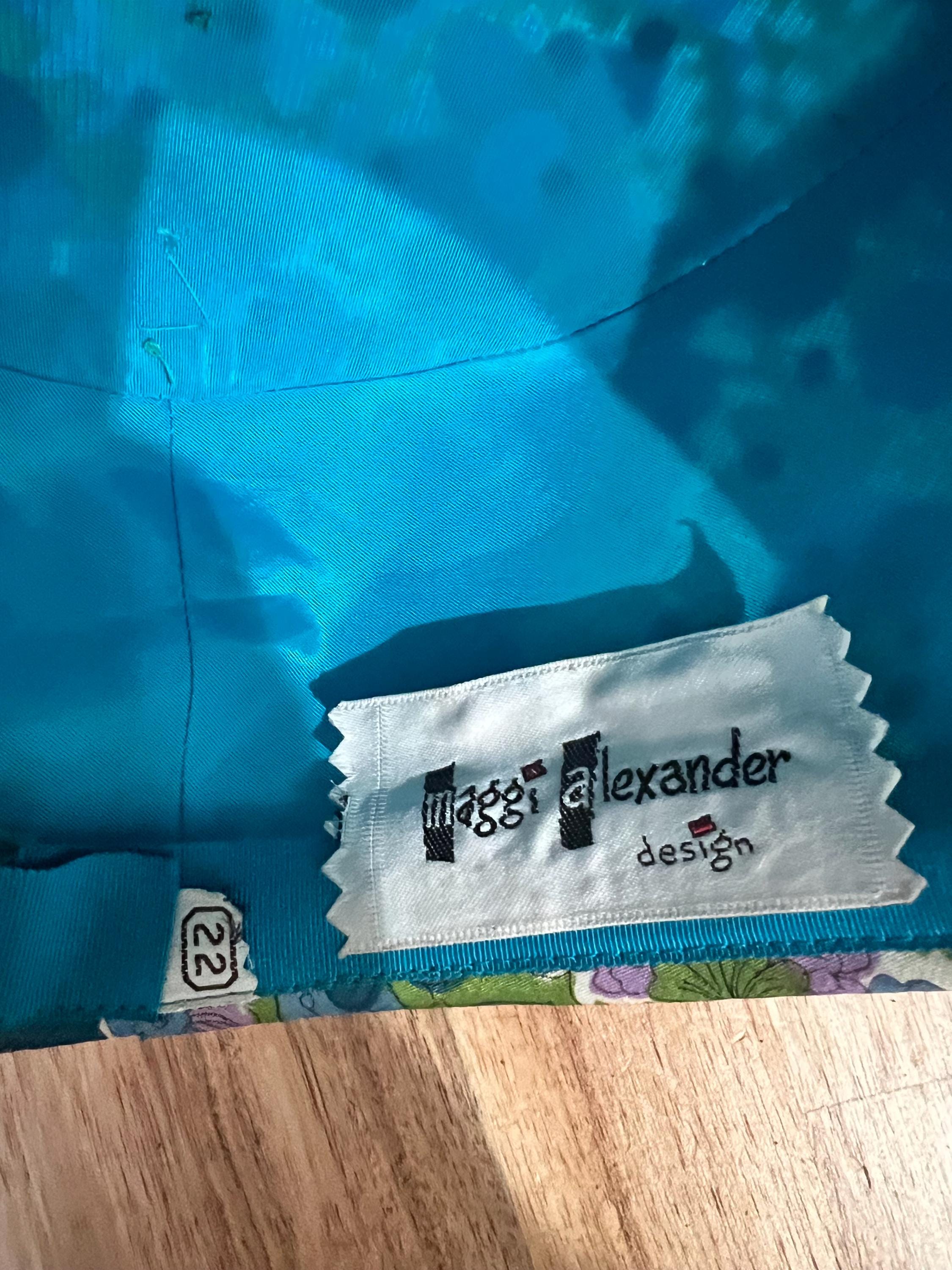 Maggi Alexander Design Teal Blue & Lavender Floral Jeweled Church Derby ...