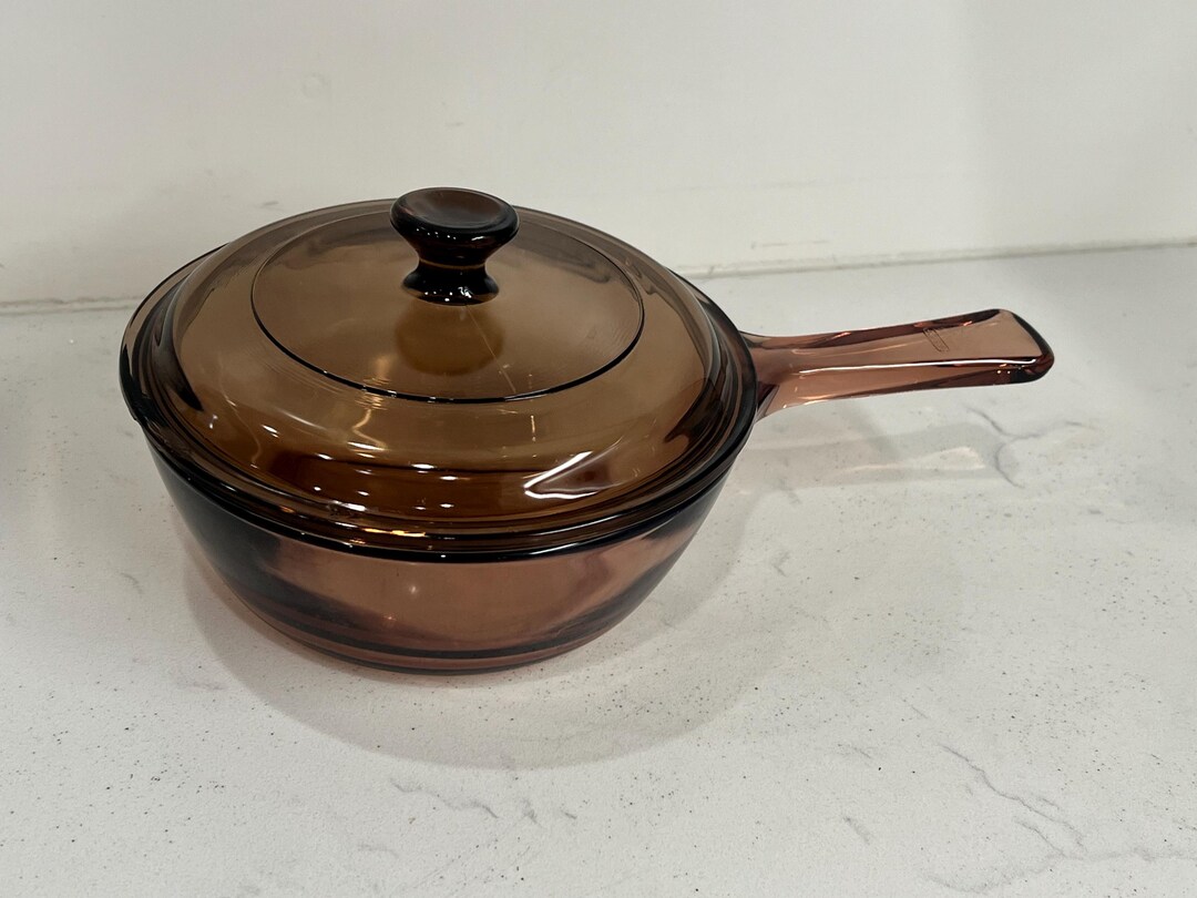 Corning Ware Pyrex Vision Brown .5 Liter Stove Top Pan and Lid USA - Etsy