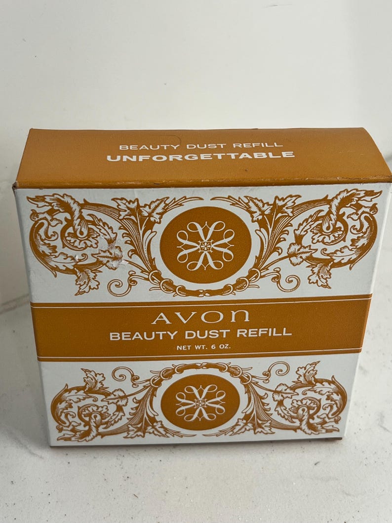Avon Beauty Dust Powder W/puff Unforgetable 6oz New Refill Vintage ...