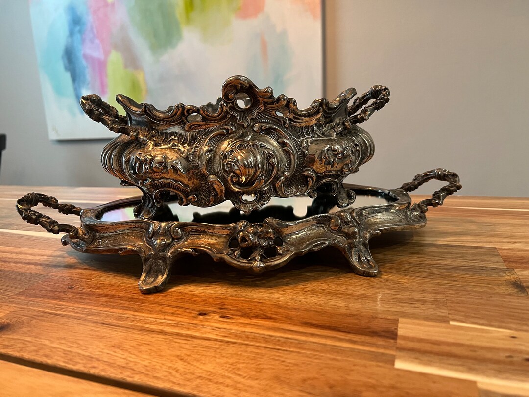French Antique Silverplate Art Nouveau Jardiniere Planter Pot Home ...