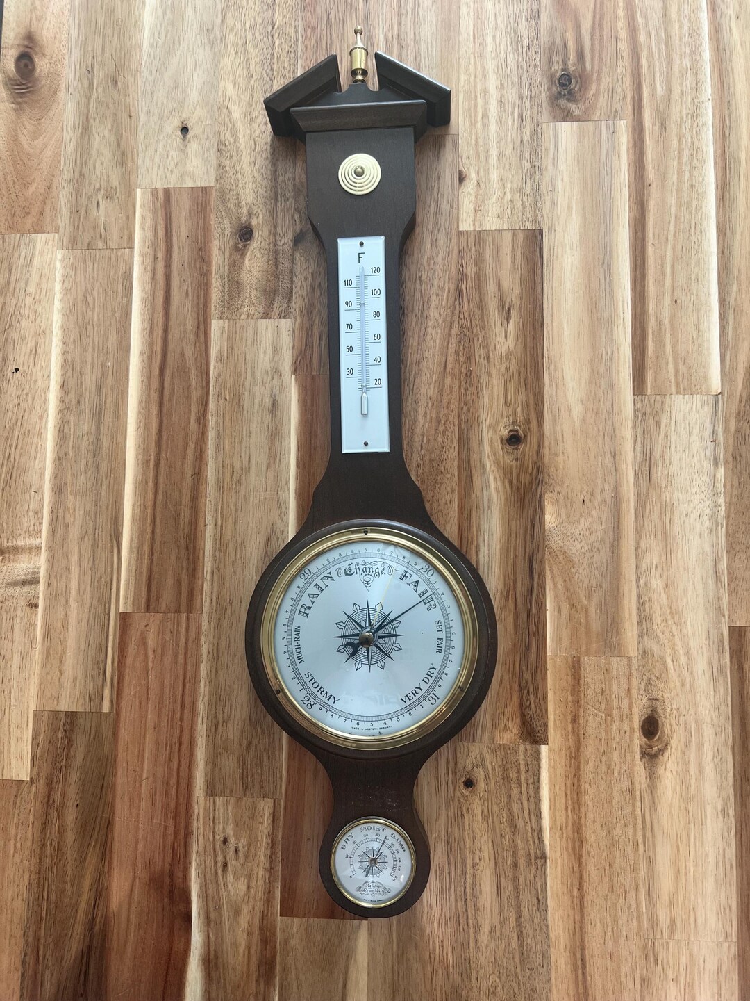 Vintage Barometer & Thermometer West Germany Weather Station - Etsy