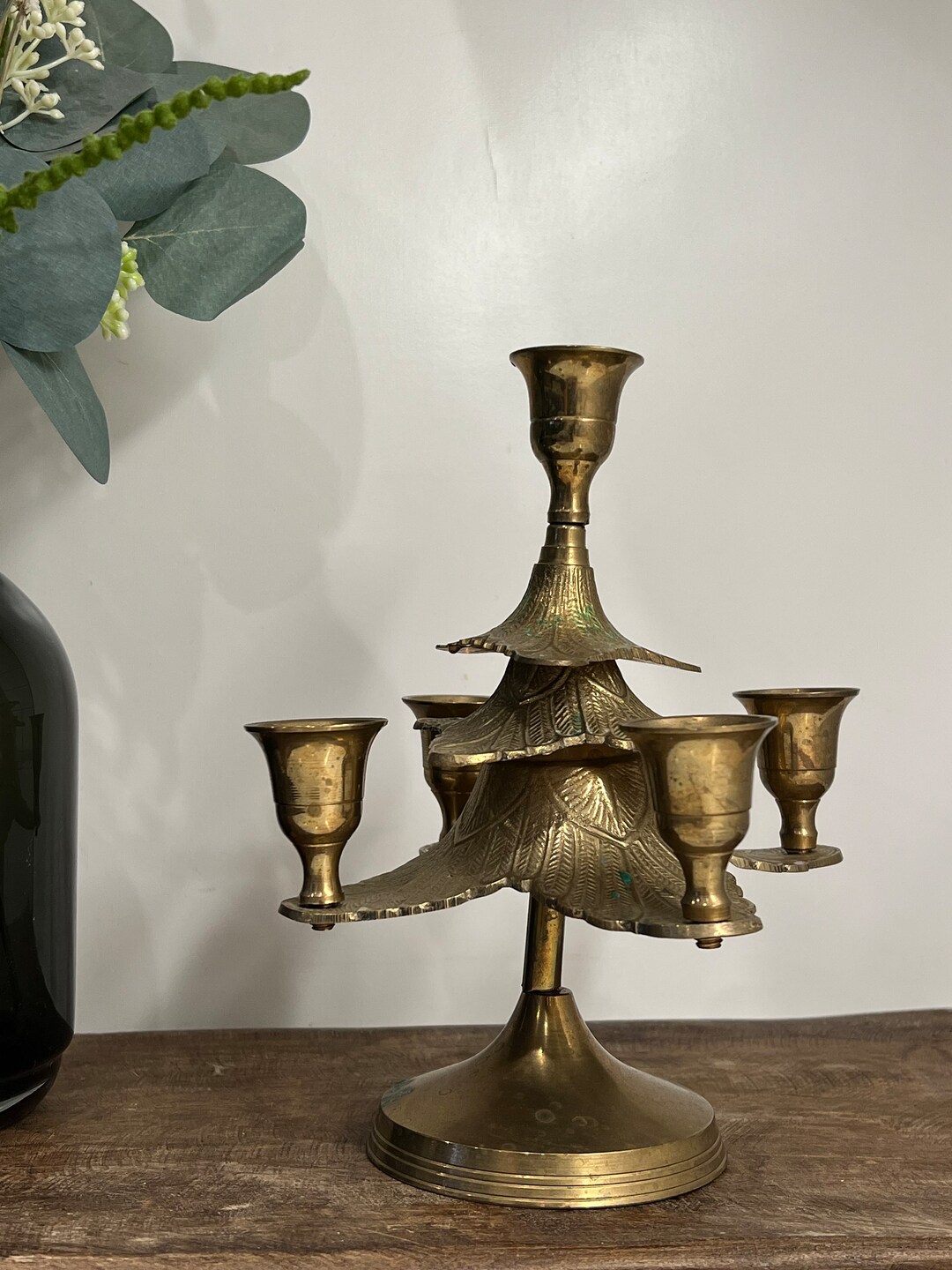 Solid Brass Vintage Christmas Tree Candelabra Holiday Home - Etsy