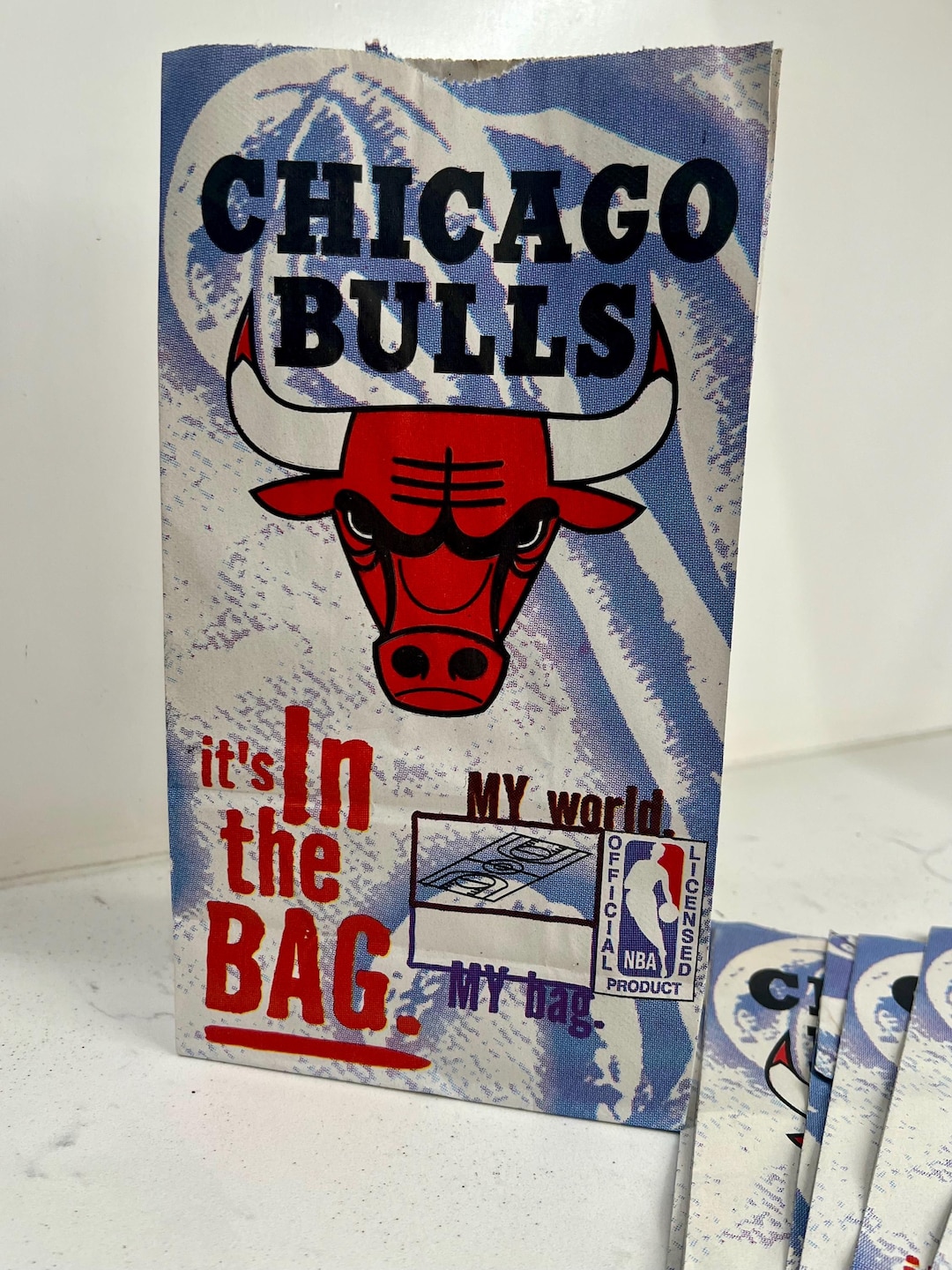 Chicago Bulls Paper Lunch Gift Bags NBA Vintage 1996 Paper Bag Party ...