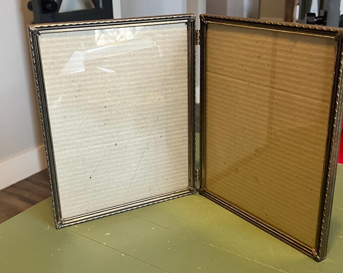 Bi-fold Picture Frame Gold Metal Frame Vintage Decor 8"x10" | Home ...