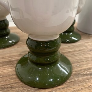 Vintage HALL 1272 Green & White Ceramic Pedestal Irish Coffee Mugs - Etsy