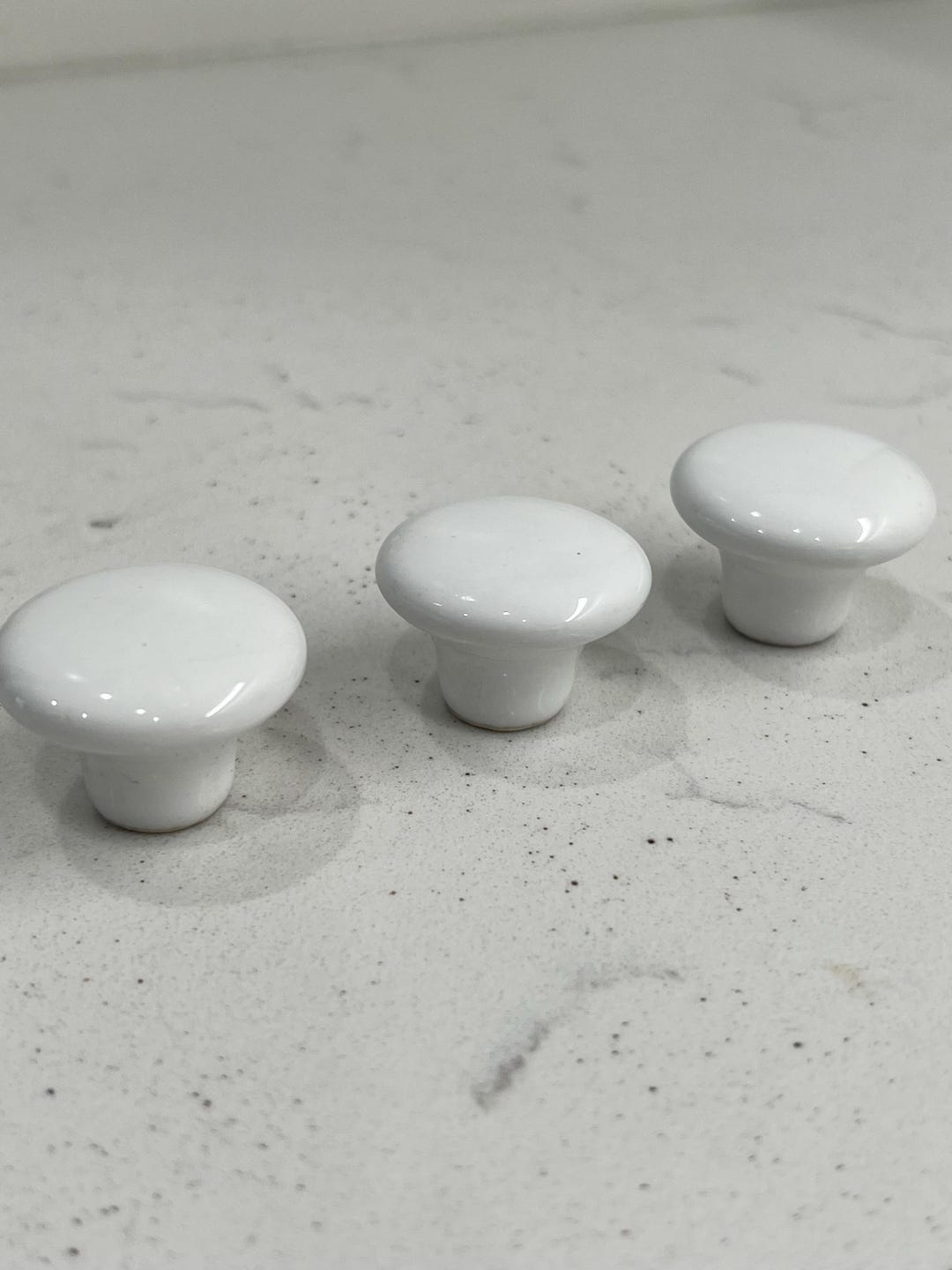 Vintage White Porcelain Pull Knobs | Replacement Drawer Pulls - Etsy