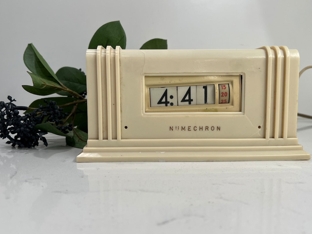 Pennwood Numechron Vintage Rolling Time Clock | Retro Desk, Nightstand ...