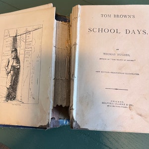 Tom Brown School Days Antique 1800s Book Thomas Hughes - Etsy