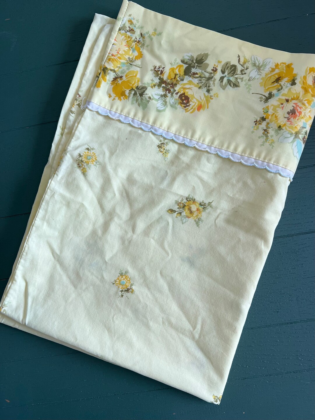 Vintage Wondercale by Springmaid Pillowcase Floral Yellow Rose USA - Etsy