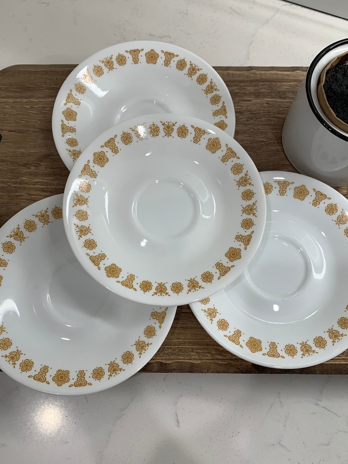 Corelle by Corningware Saucers Butterfly Gold 4 - Etsy